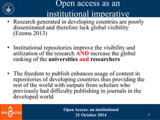 Open Access: an institutional imperative | PPTX