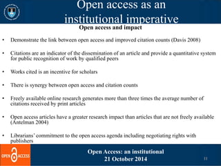 Open Access: an institutional imperative | PPTX