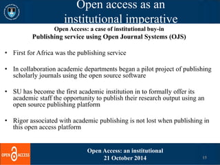 Open Access: an institutional imperative | PPTX