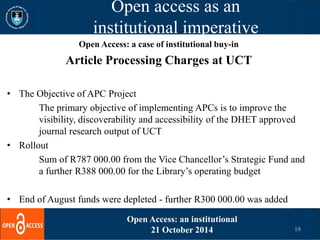 Open Access: an institutional imperative | PPTX