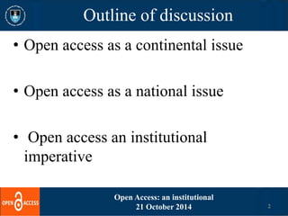 Open Access: an institutional imperative | PPTX