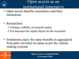 Open Access: an institutional imperative | PPTX