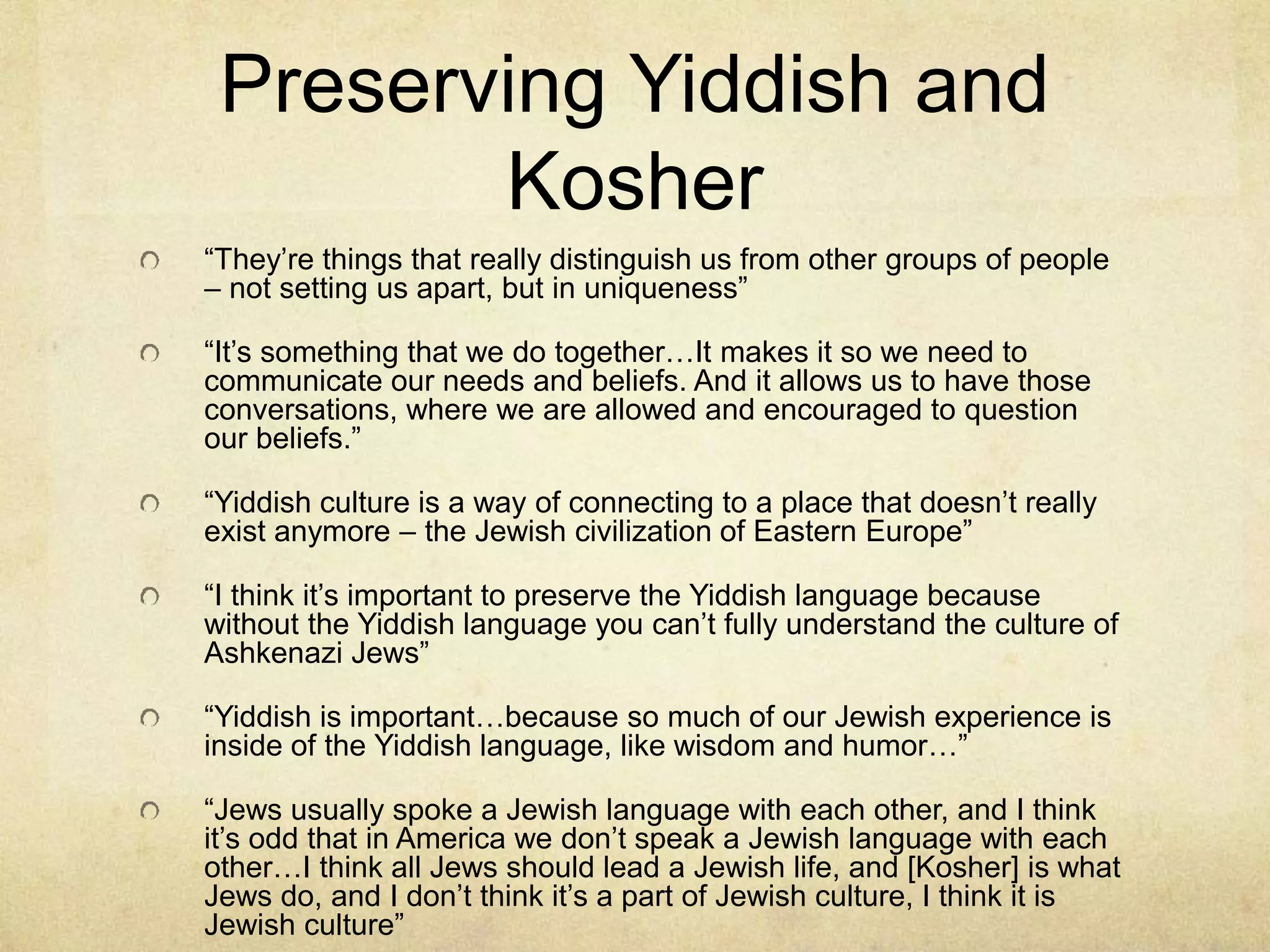 Yiddish and Modern American Judaism | PPT