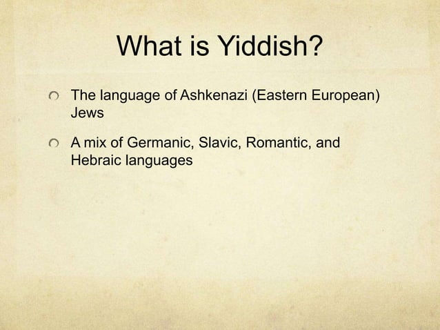 Yiddish and Modern American Judaism | PPTX