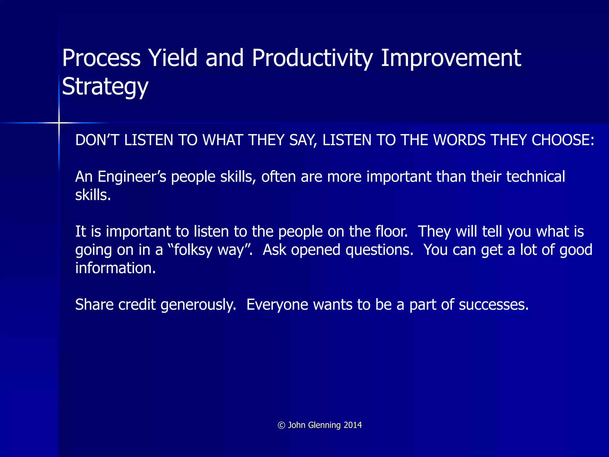 Yield and productivity improvements | PPTX