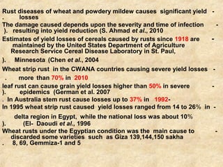 Yield losses dou to wheat rusts and powdery | PPT