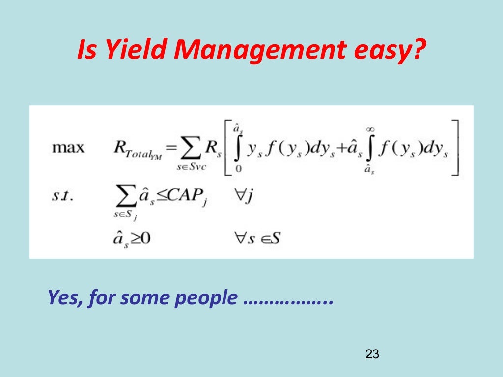 Yield management