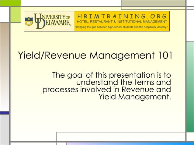 Yield revenue 101 | PPT