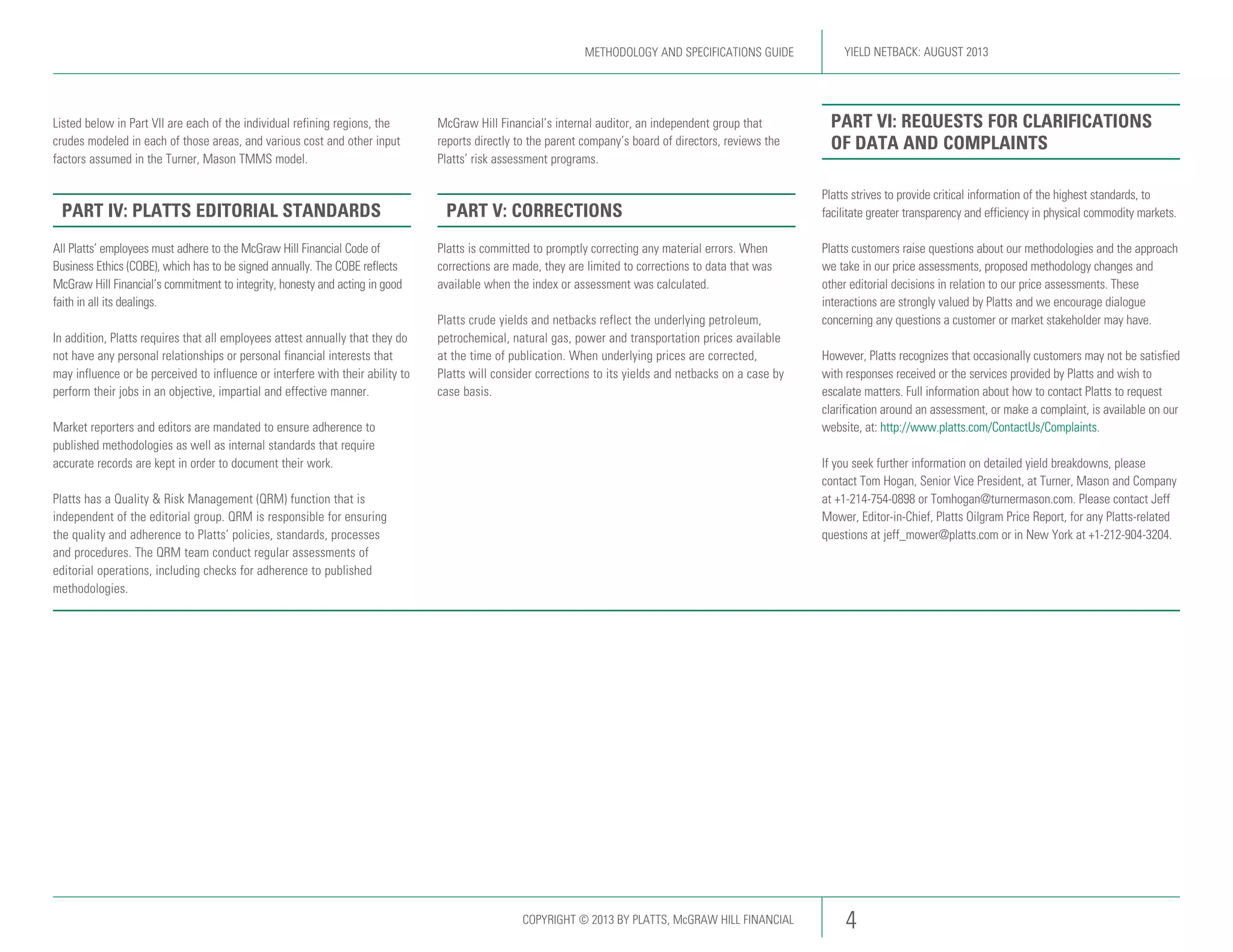 Yields netbacks-methodology Platts | PDF