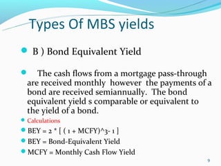 Yields of mortgage backed securities | PPT