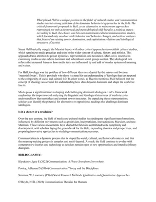 Rethinking Media and Cultural Studies: A Journey through Paradigms and ...