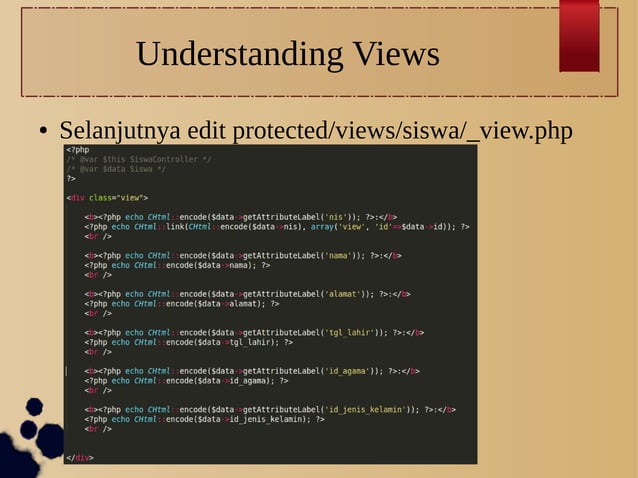 Membuat Aplikasi Kesiswaan Menggunakan Yii Framework - Bagian 2 | PPT
