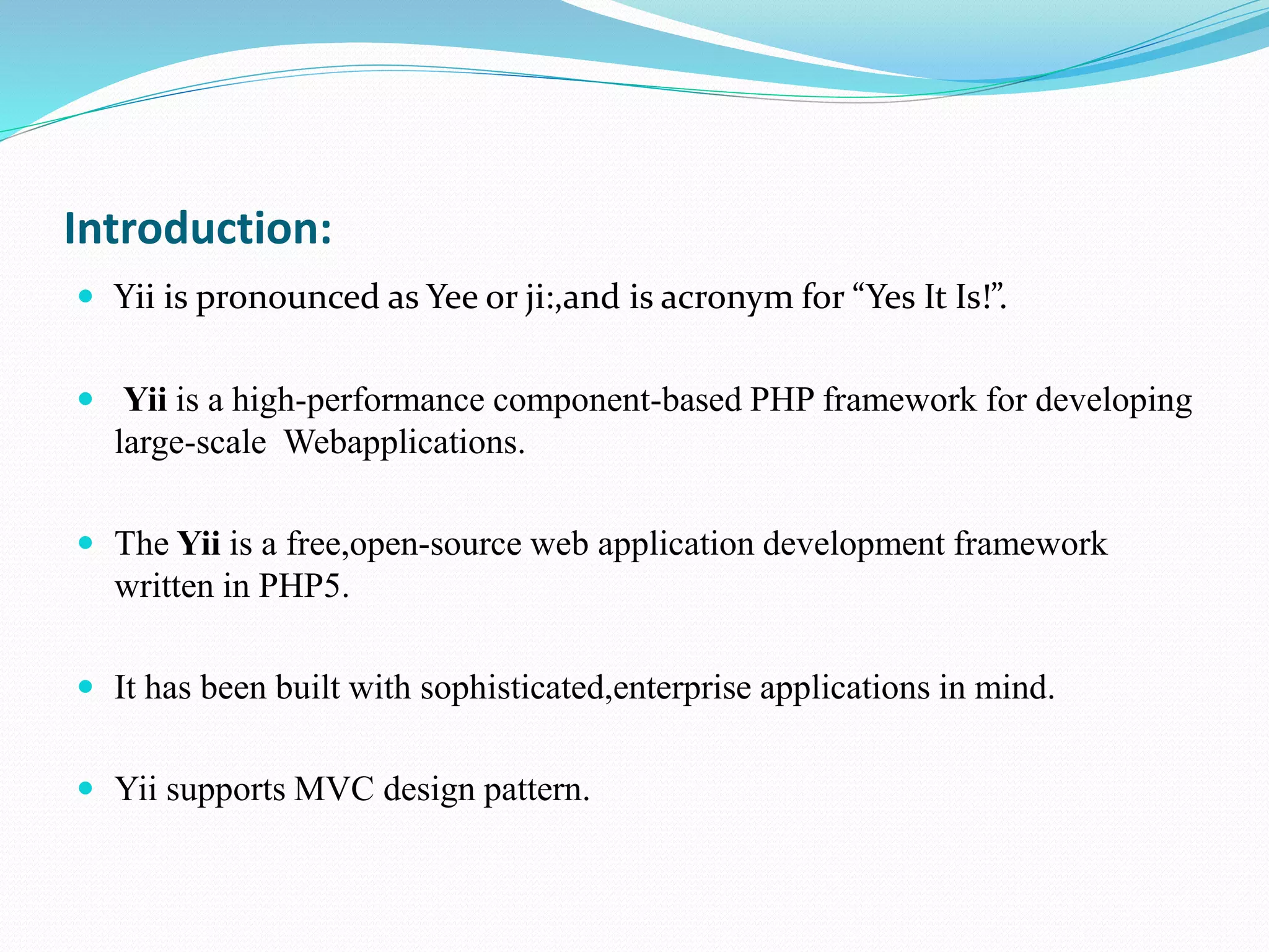 Yii framework | PPTX