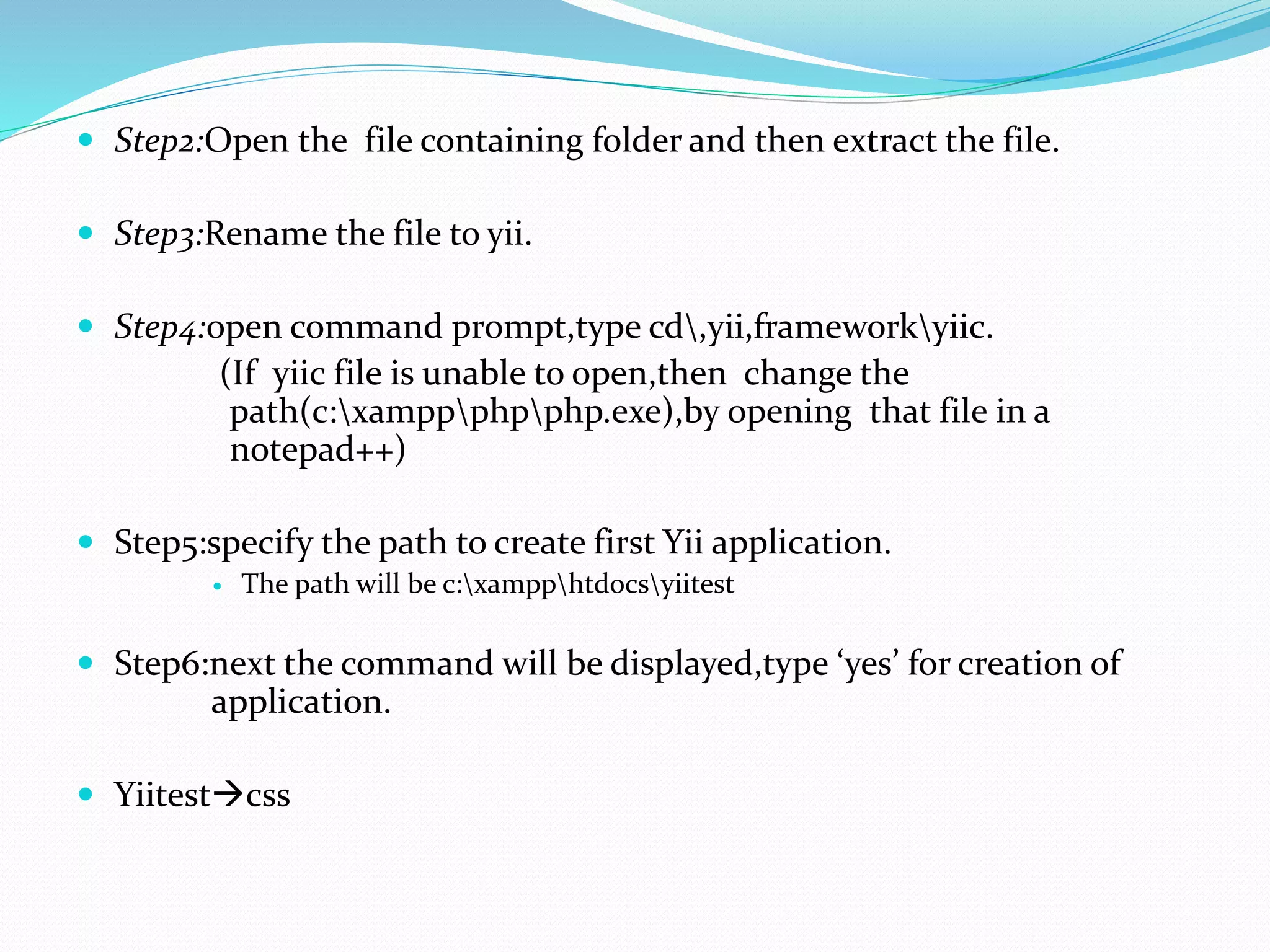 Yii framework | PPTX