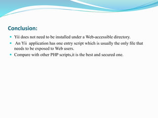 Yii framework | PPTX