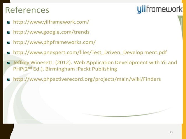 Yii framework | PPT