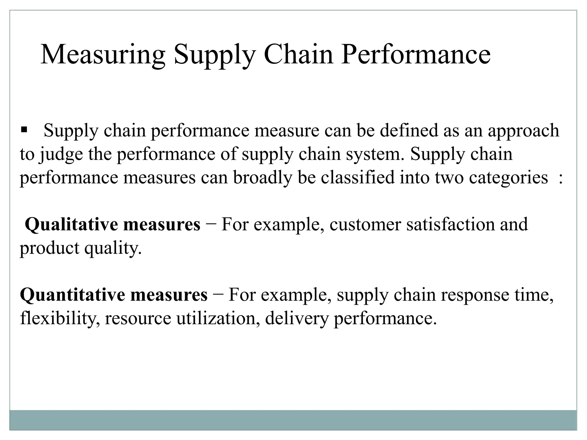 Supply Chain Performance | PPTX