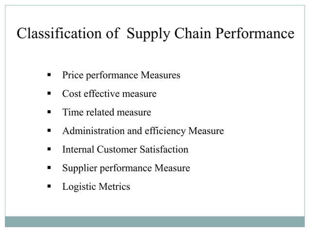 Supply Chain Performance | PPTX