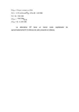 Ejercicio de beneficio de costo y costo capitalizado | DOC