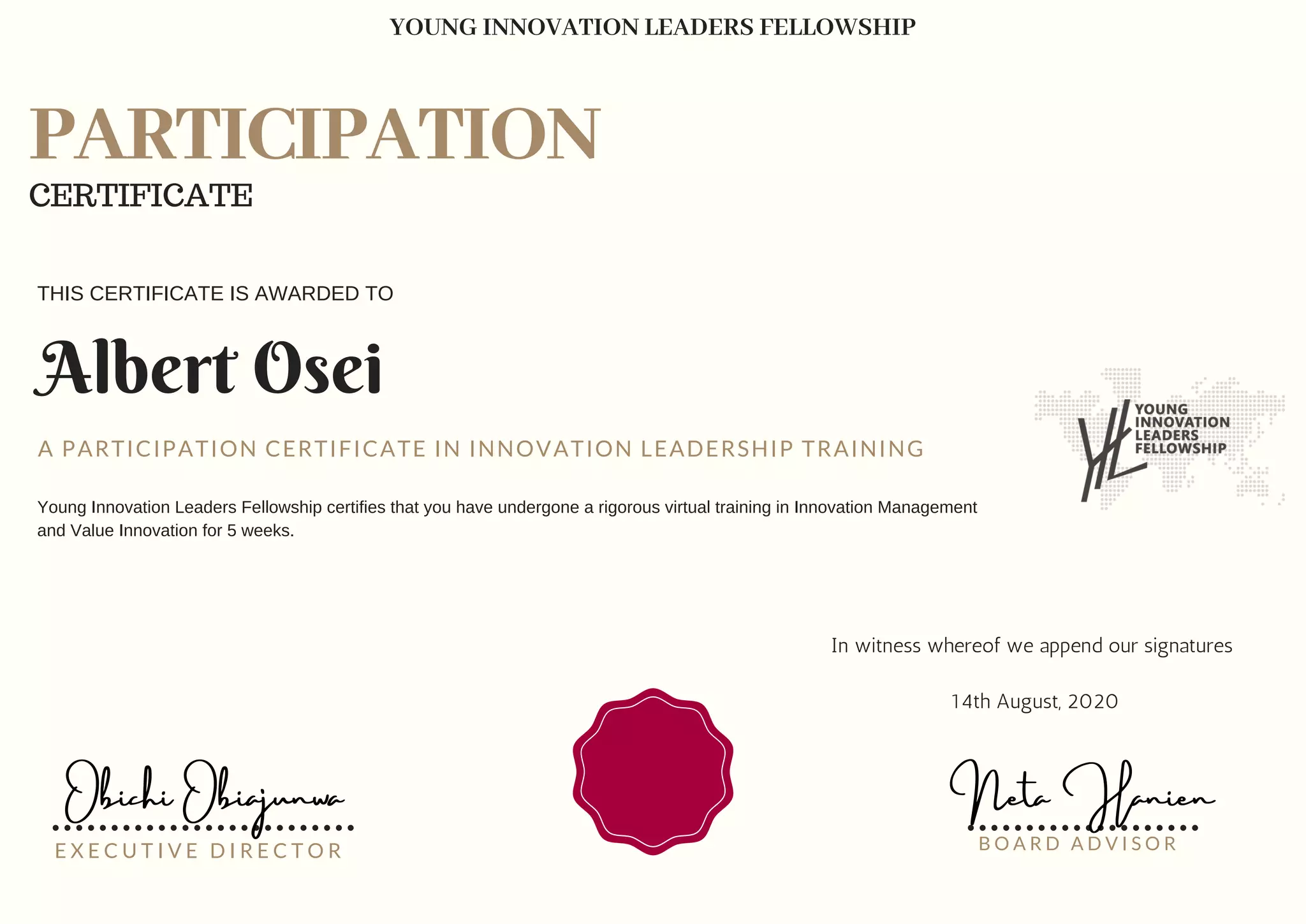 Innovation Leadership Certificate | PPT