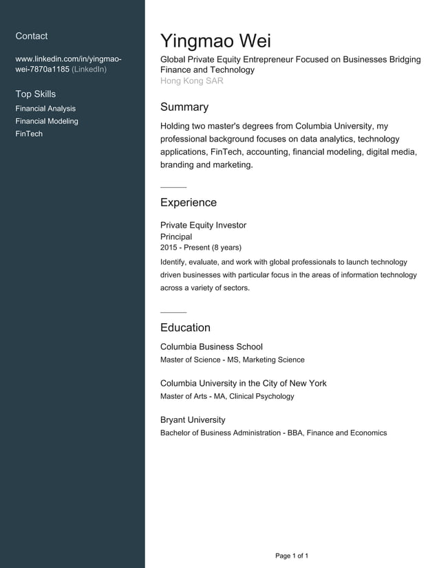 Yingmao Wei LinkedIn Resume.pdf