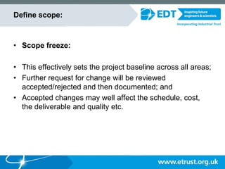 EDT Project Management Workshop | PPT