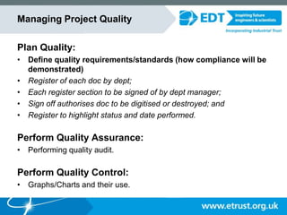 EDT Project Management Workshop | PPT