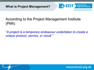 EDT Project Management Workshop | PPT
