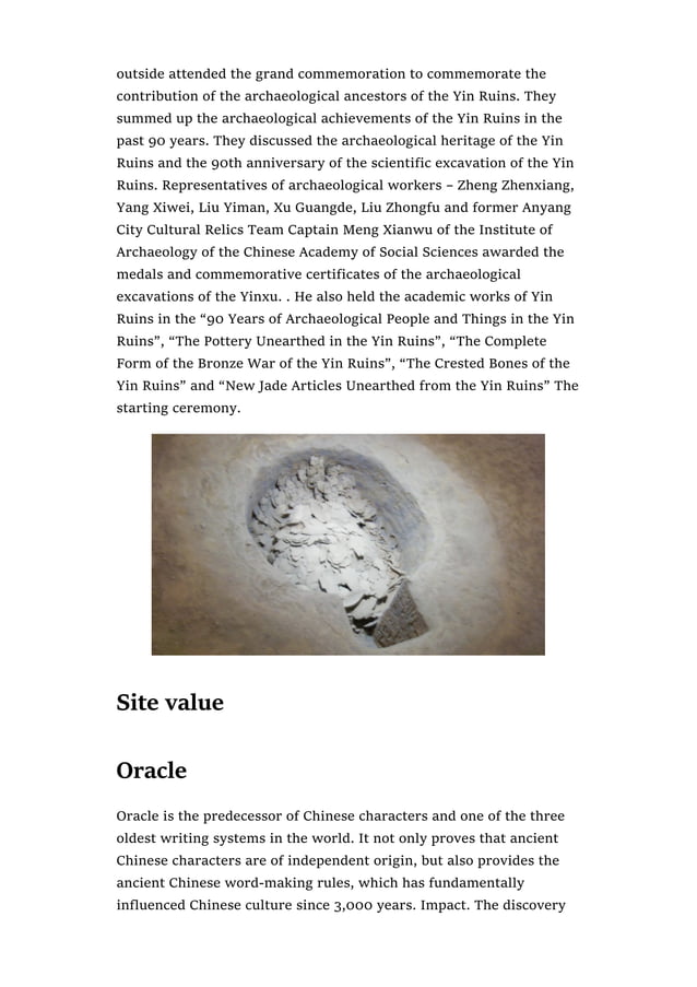 Yinxu scenic spot, anyang, henan | PDF