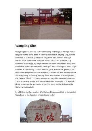 Yinxu scenic spot, anyang, henan | PDF | Asia Travel | Travel Locations