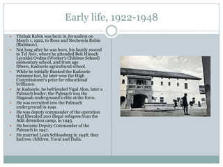 Yitzhak Rabin (1922-1995) | PPTX | Judaism | Religion & Spirituality