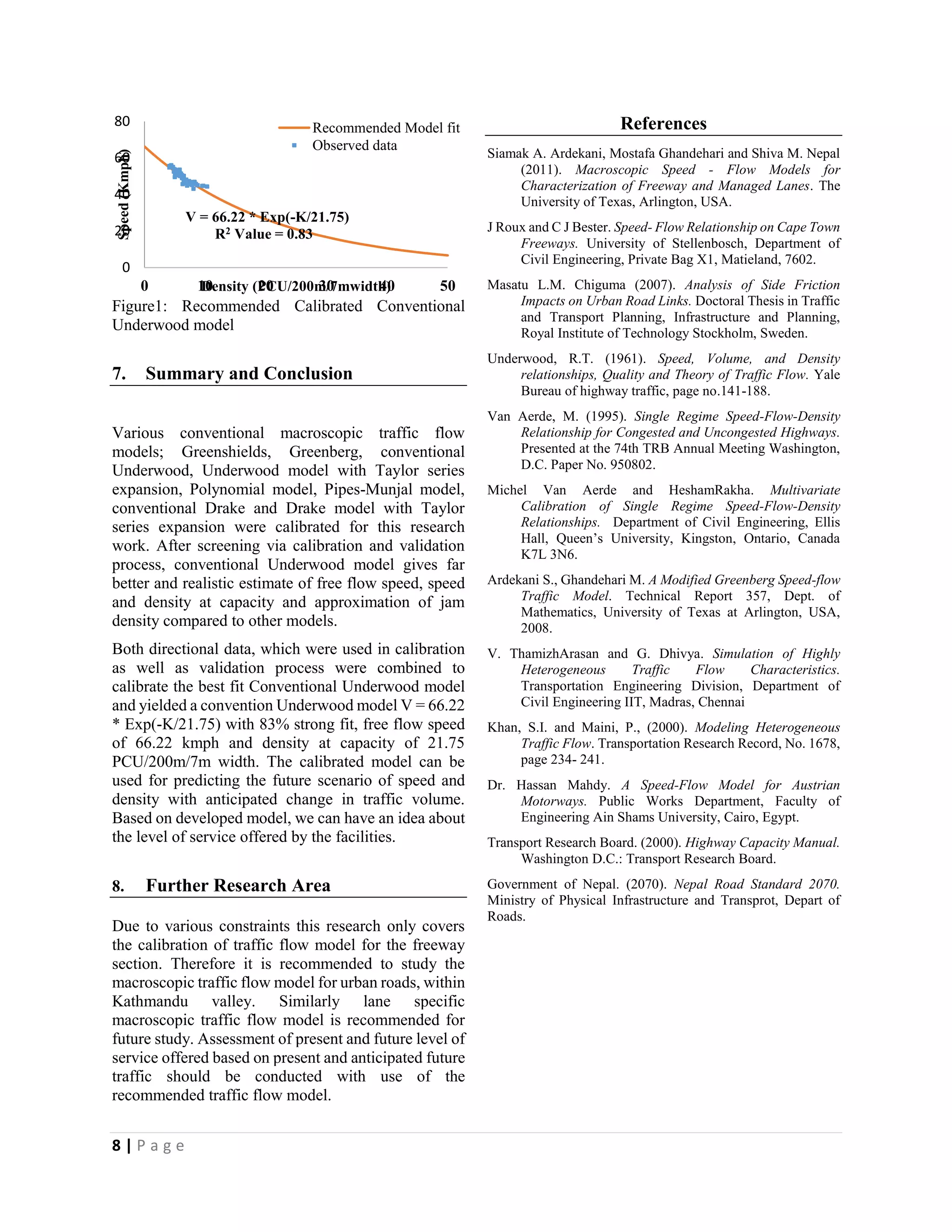 Macroscopic Traffic Flow model for nepalese roads | PDF