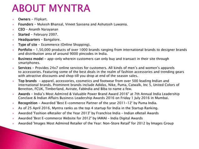 Ppt on Marketing strategy of Myntra | PPTX