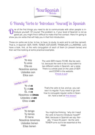 Introducing Yourself In Spanish