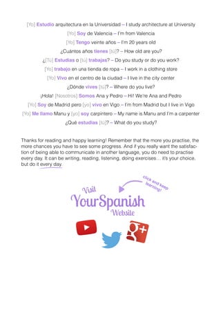 6 handy verbs to introduce yourself in spanish | PDF