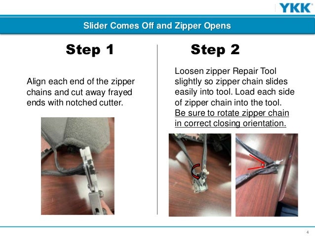 YKK 5 CH CONCEAL® zipper repair procedure | PPTX