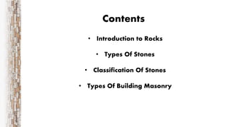 Stones: Building materials | PPTX