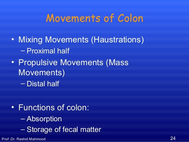 Movements of small and large intestine