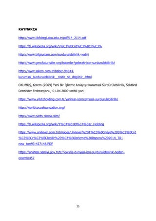 Yıldız Holding Kurumsal Sürdürülebilirlik Araştırması | PDF