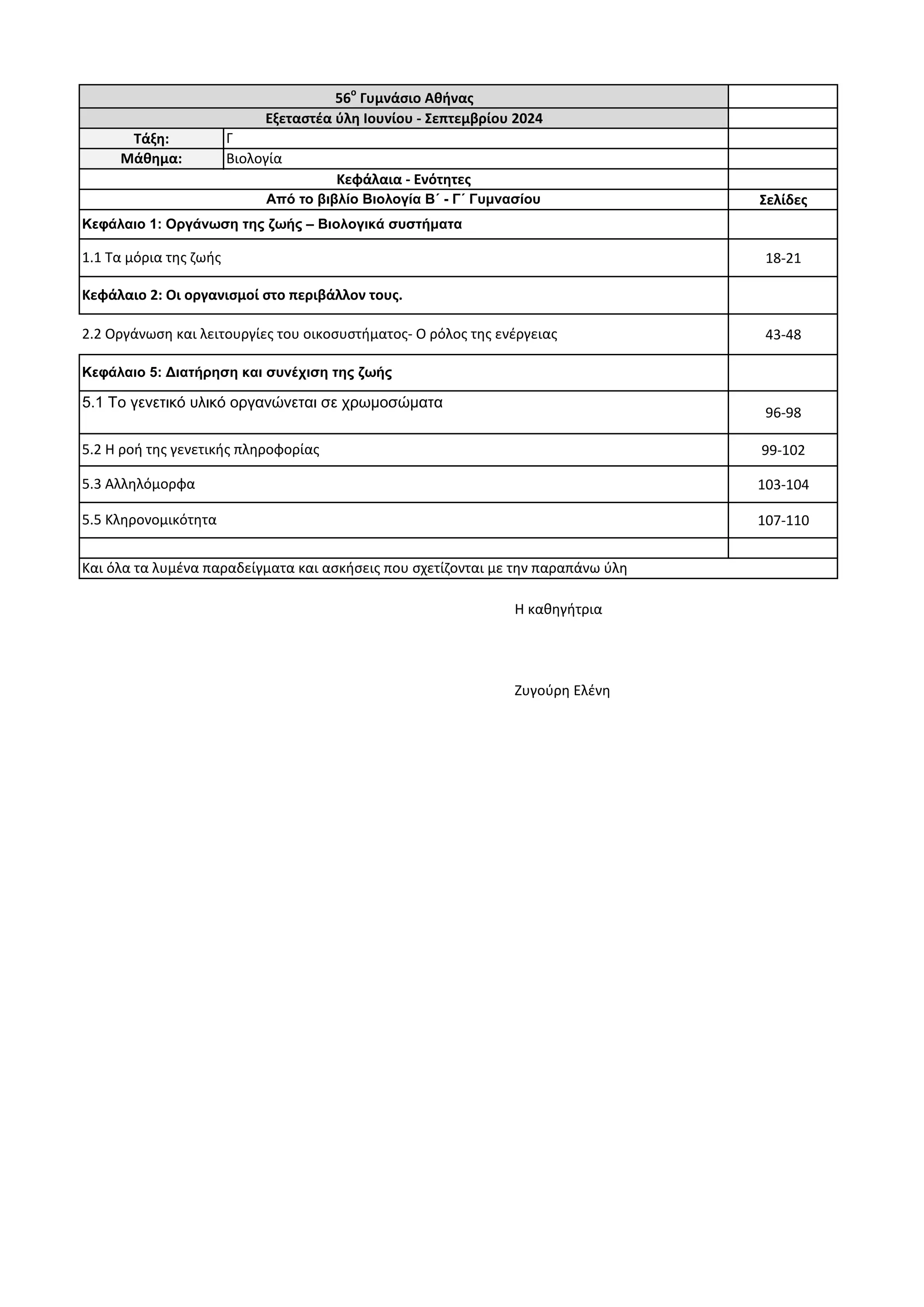 YlhBiologyC-2324.pdf SchoolYear: 2023-2024 | PDF