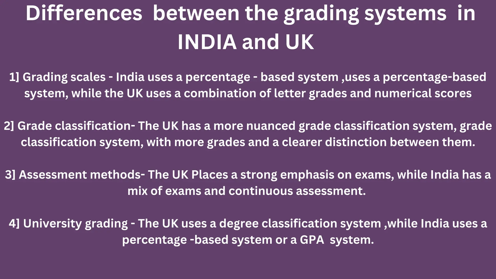 Comparison of grading system of different countries | PPT