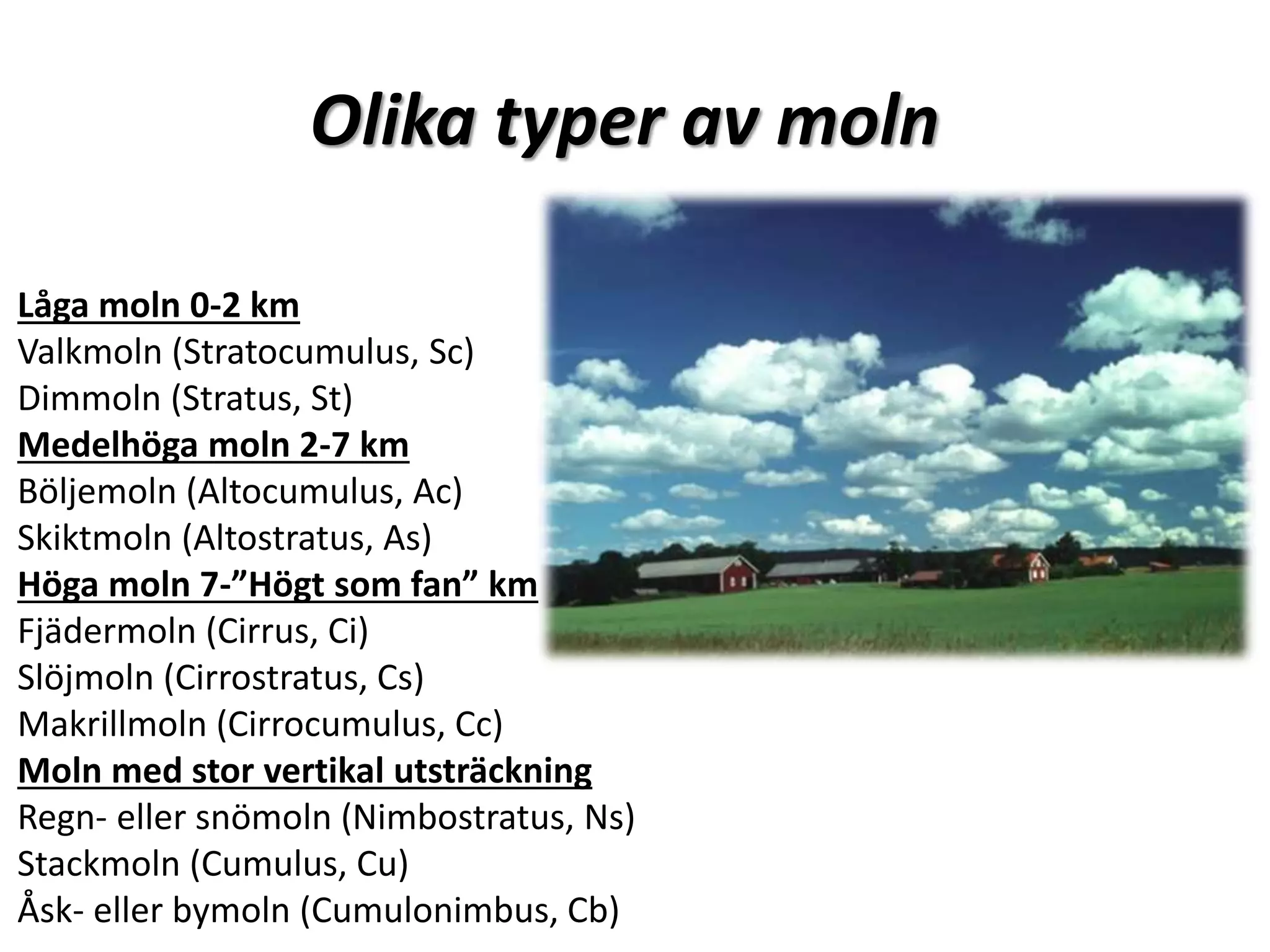 Fakta om moln | PPTX