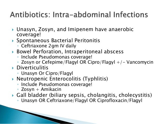 Empiric antibiotic management for major infections