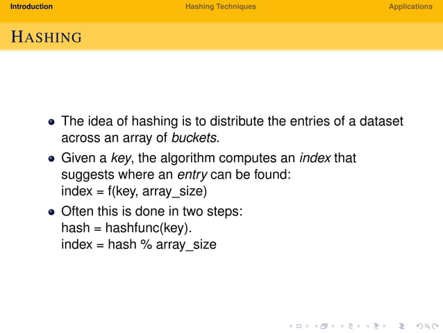 Hashing and Hash Tables | PDF Hashing and Hash Tables | PDF