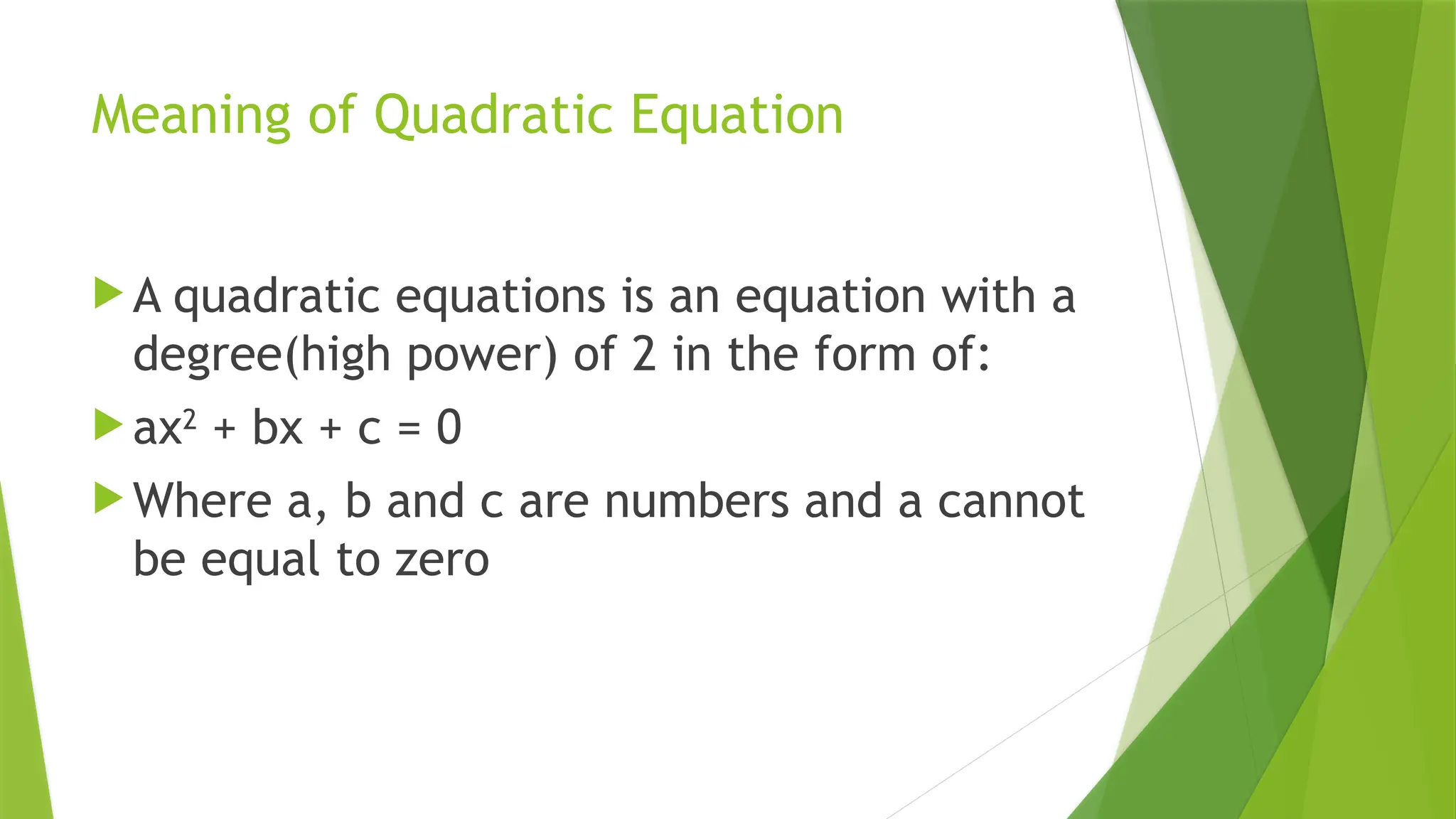 9th grade quadratic equations.pptx review | PPTX