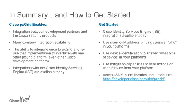 DEVNET-1010 Using Cisco pxGrid for Security Platform Integration | PPT
