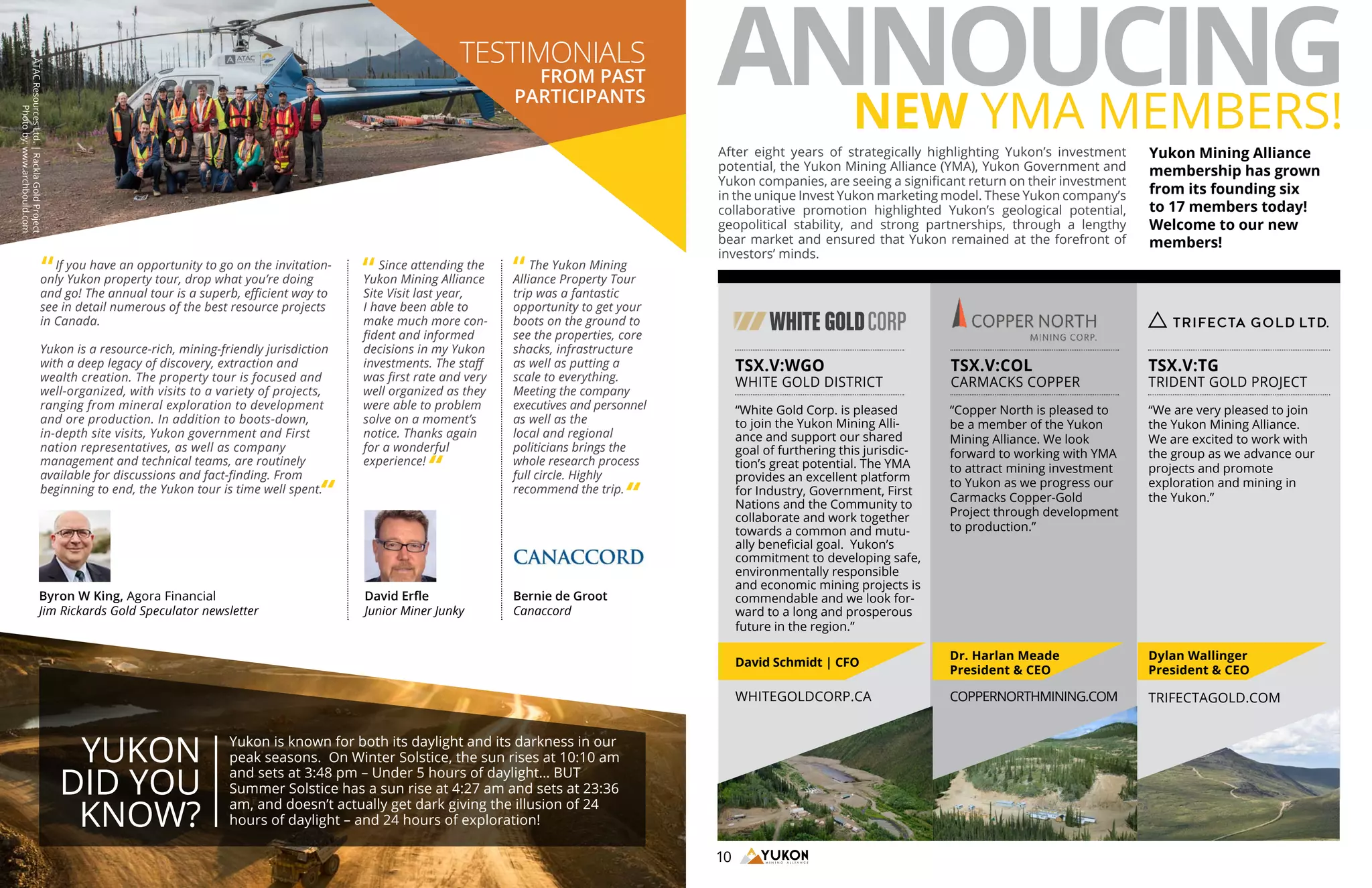 INVEST YUKON - Yukon Mining Alliance Newsletter | PDF
