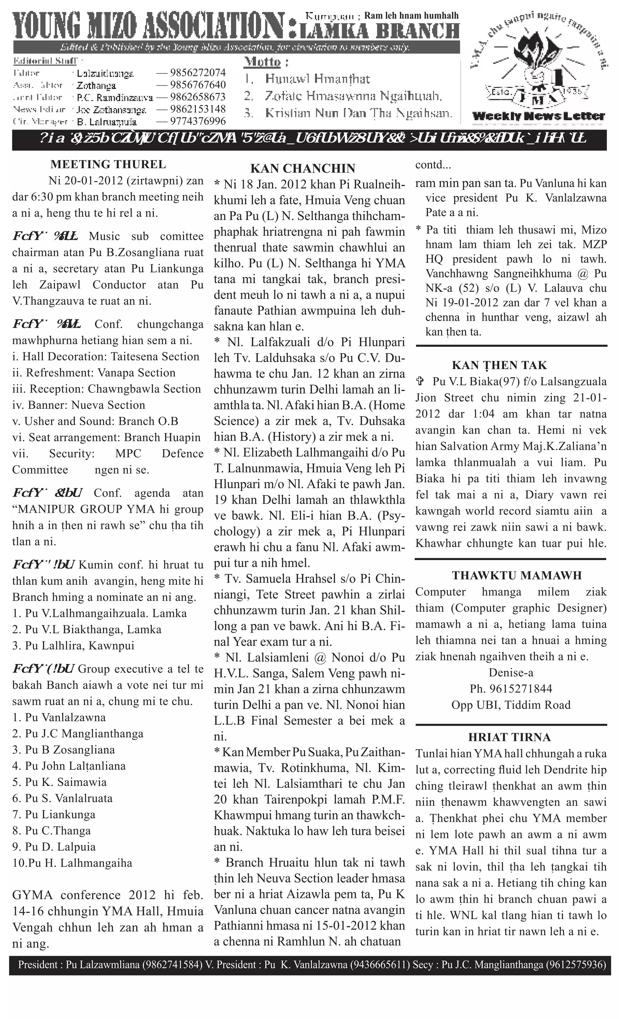 Yma wnl 22 01-12 | PDF