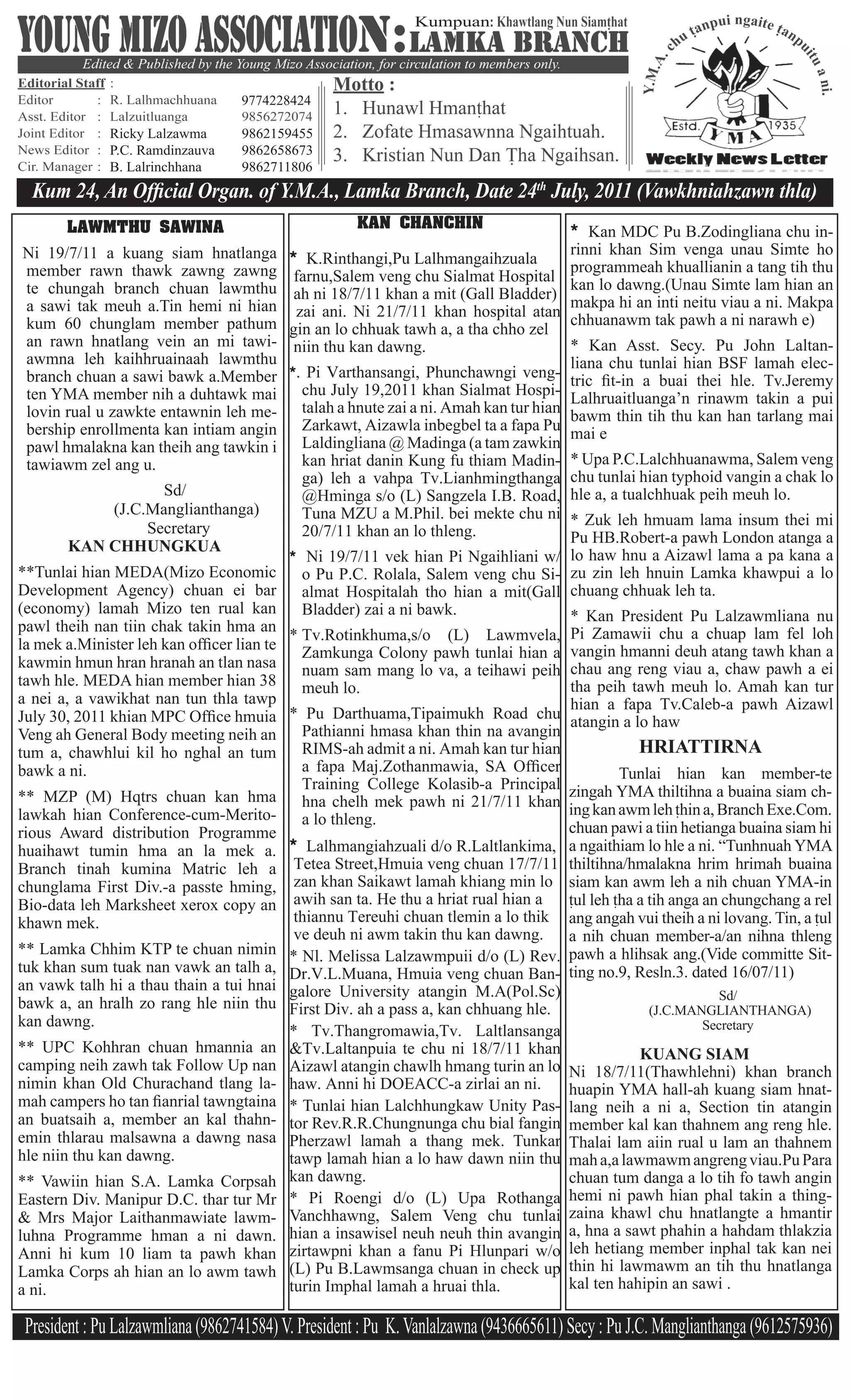 Yma wnl 24 07-11 | PDF