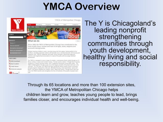YMCA of Metro Chicago Facebook Casestudy | PPT